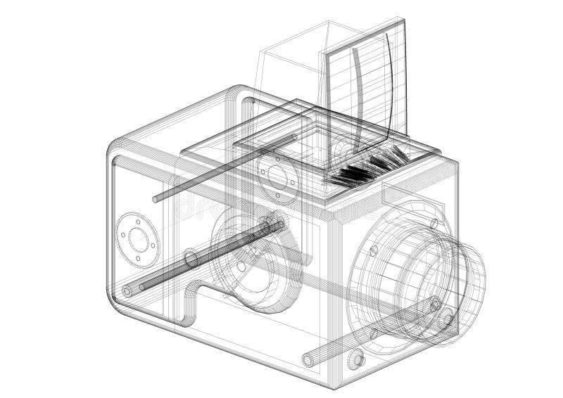 Classic Camera Architect Blueprint - Isolated Stock Illustration ...
