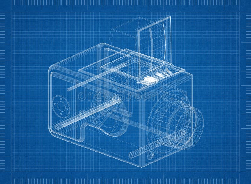 Classic Camera Architect Blueprint Stock Illustration - Illustration of ...
