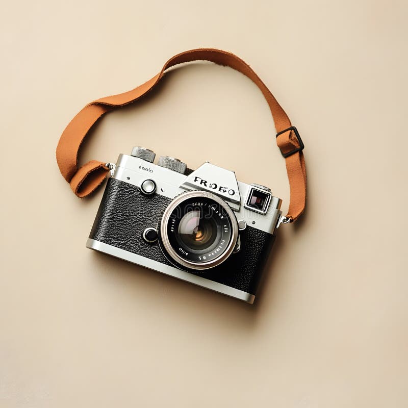 Classic Camera, Beige Background, Stylish Photo Stock Illustration ...