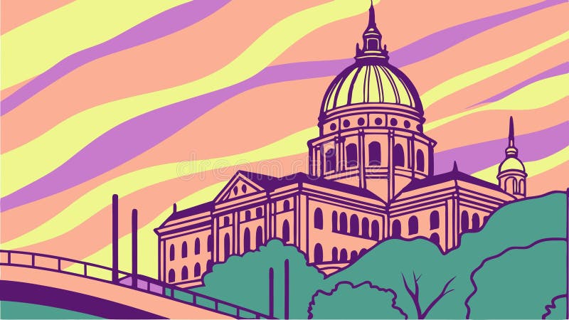 Classic Capitol Building Under Abstract Sky, Governance Architecture ...