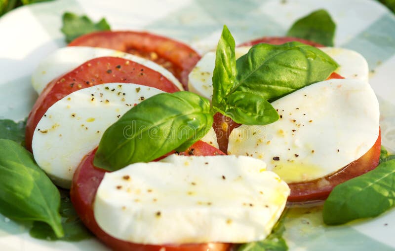 Classic Caprese Salad stock image. Image of background - 74853105