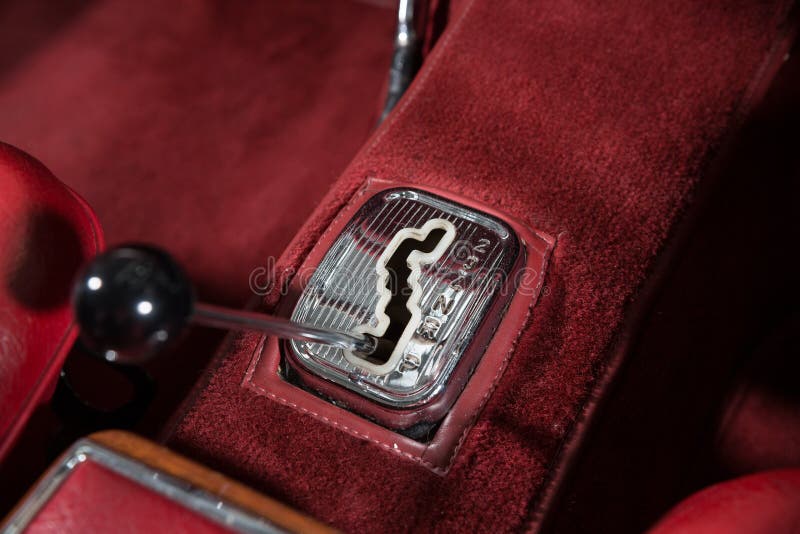 Classic Car Automatic Gear Box Detail Stock Photo - Image of chrome ...