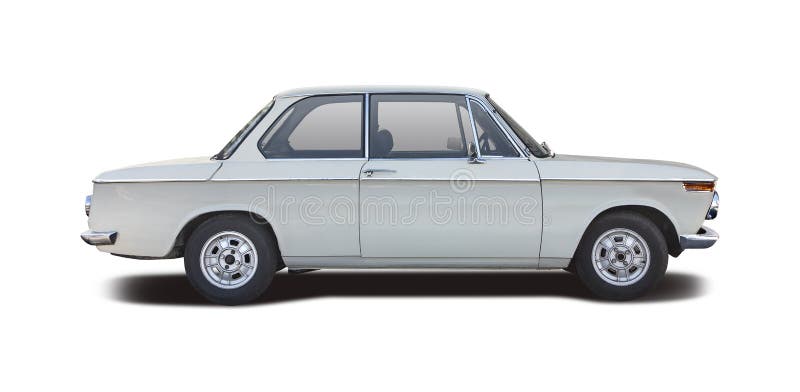 Classic Car BMW 2002 Side View Isolated on White Stock Image - Image of ...