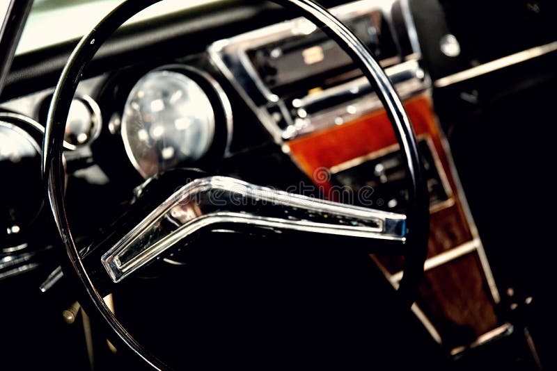 Classic car dashboard stock image. Image of motor, close - 149347689