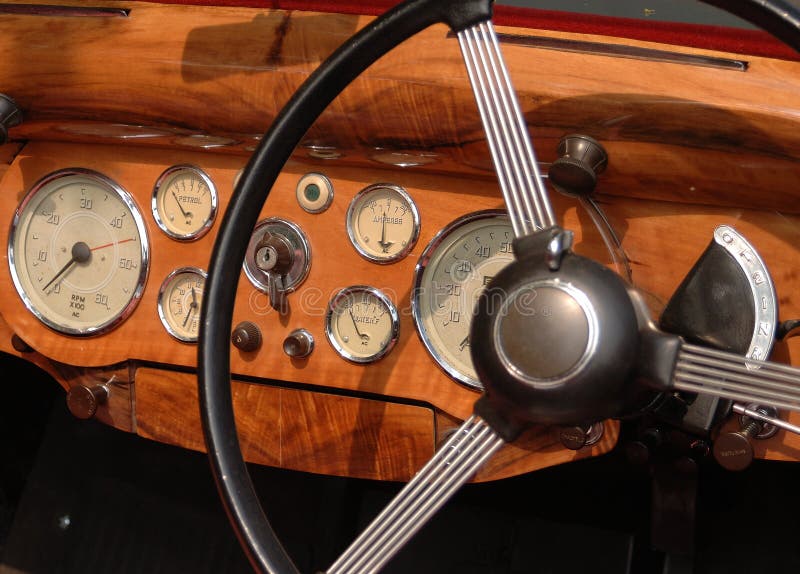Classic Car Dials stock photo. Image of dashboard, wheel - 2338870