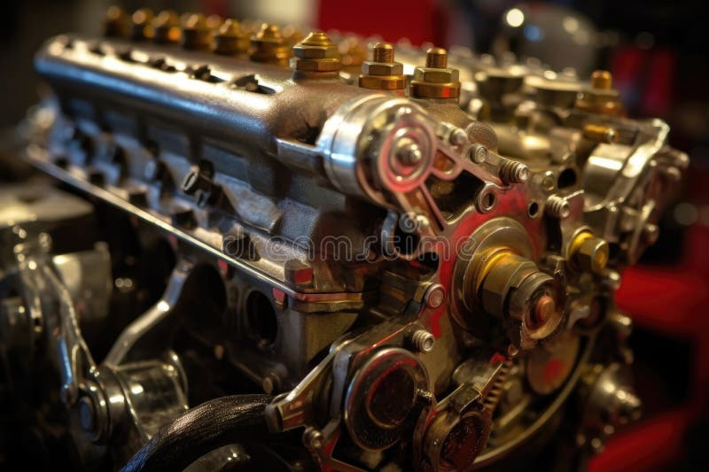 Classic Car Engine Close-up during Restoration Stock Illustration ...