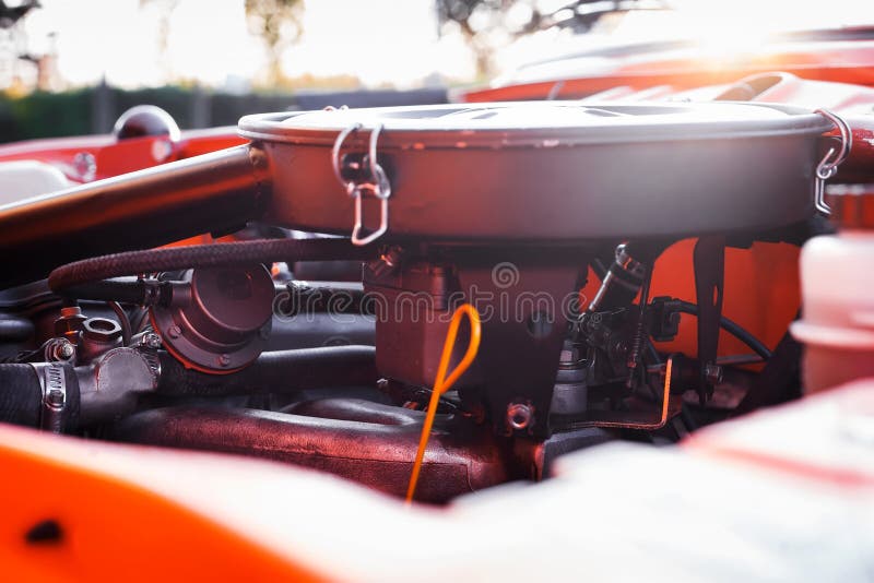 Classic car engine stock photo. Image of style, chrome - 61456596
