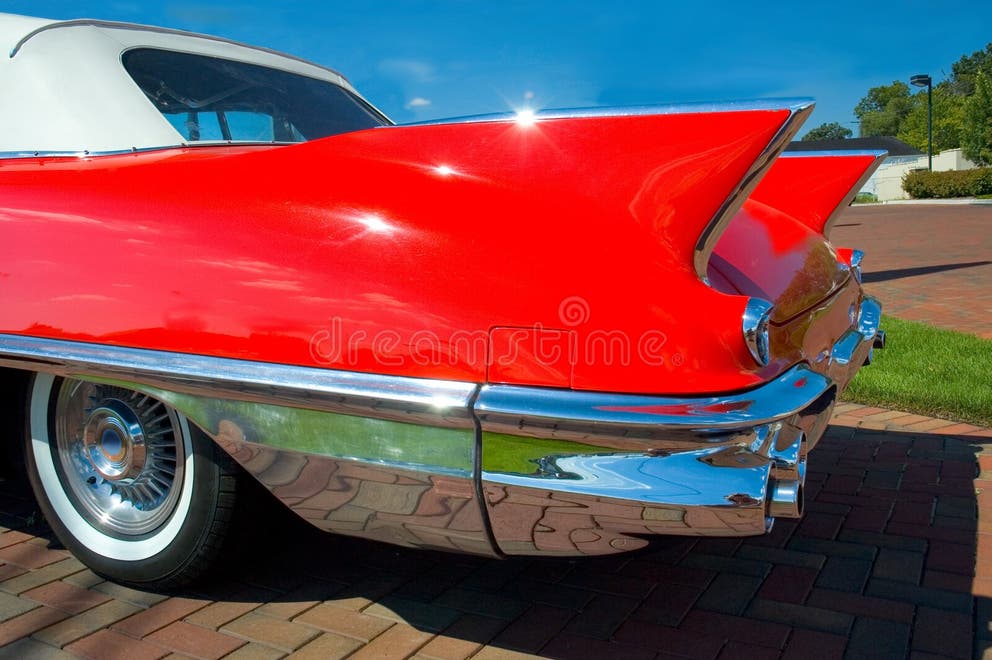 Classic Car Fins stock photo. Image of blue, whitewalls - 227066