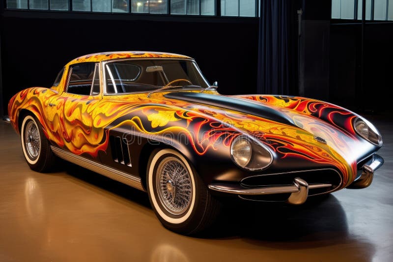 Classic Car with Freshly Painted Bodywork Stock Illustration ...