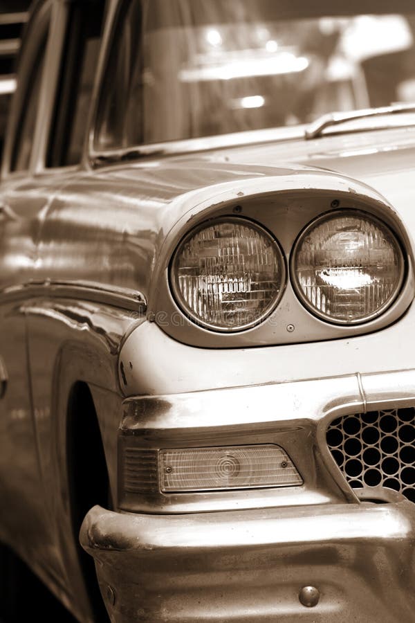 Vintage Classic Car Hot Rod Front End Stock Image - Image of custom ...