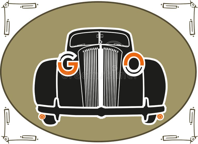 Classic Car Front View Vector Stock Vector - Illustration of classic ...
