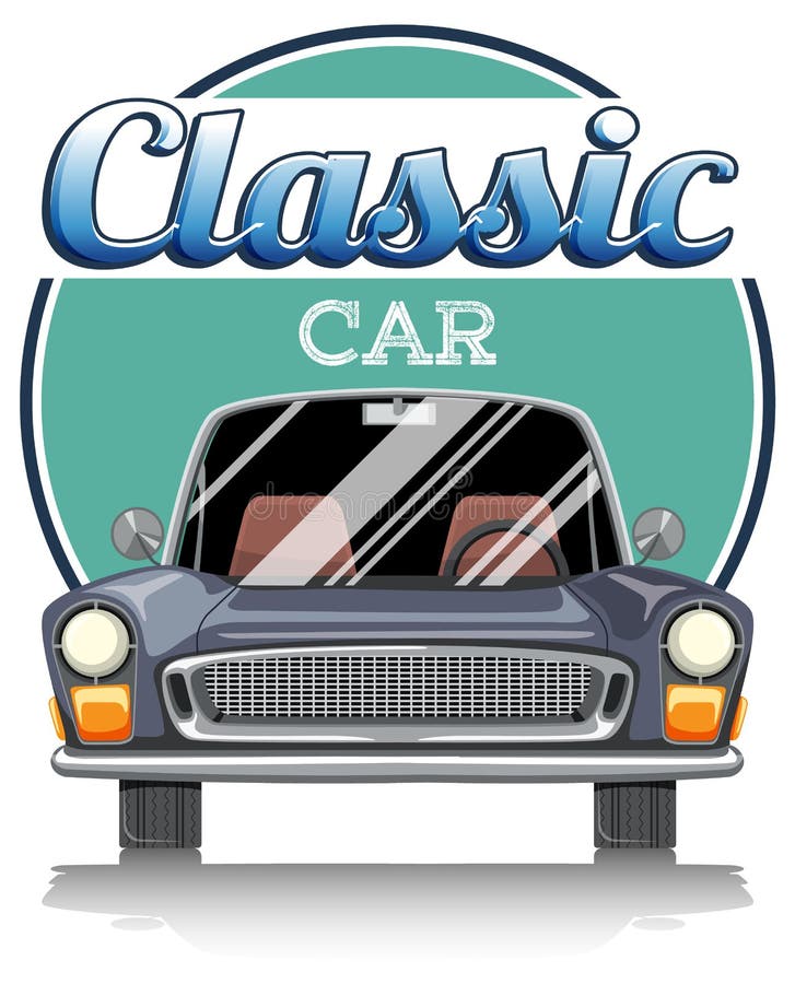 Classic Car Logo with Classic Car on White Background Stock Vector ...