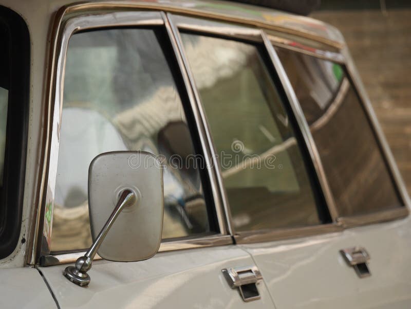 Classic Car Mirror and Windows Stock Photo - Image of windows, classic ...