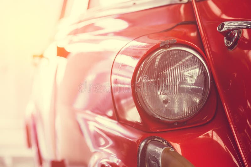 Classic Car`s Front Headlight Design Stock Image - Image of front, beam ...