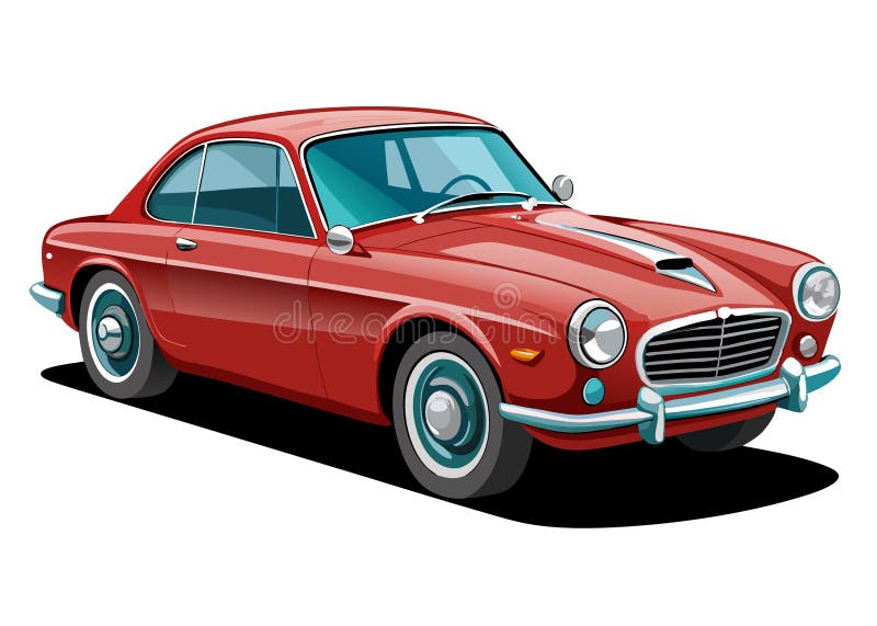 A Classic Car with Shiny Chrome Details. Stock Illustration ...