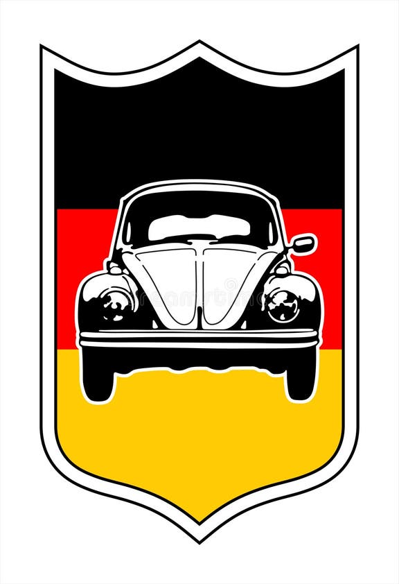 Classic Car Stencil Emblem Over the German Flag Stock Vector ...