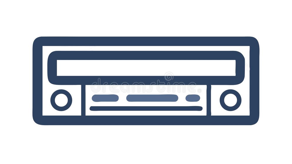 Classic Car Stereo System Interface with Knobs and Buttons, Detailed ...