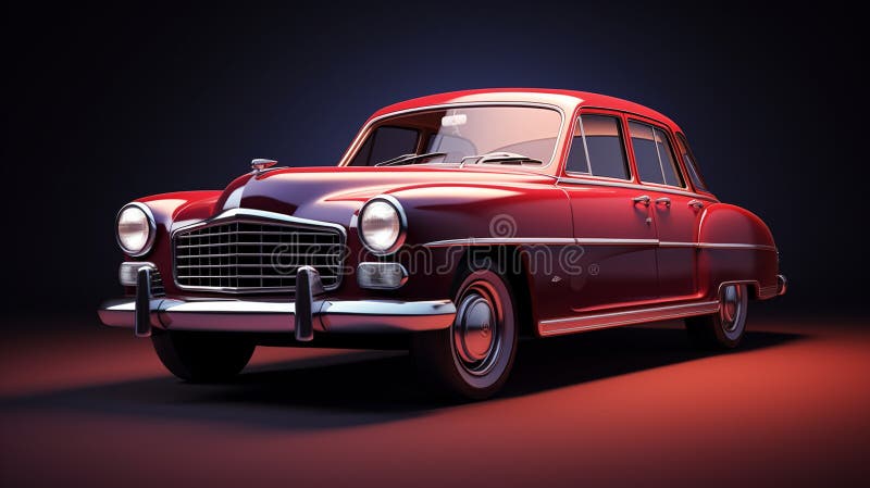 Classic Car Thats a Symbol of Freedom Stock Illustration - Illustration ...