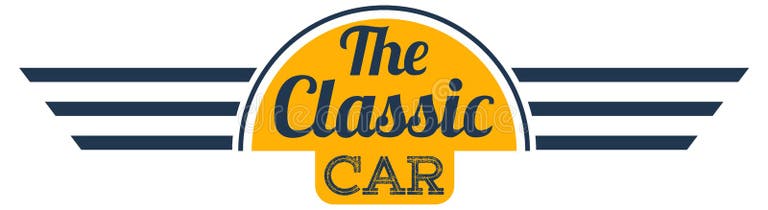 Classic Car Typography Design Stock Vector - Illustration of retro ...