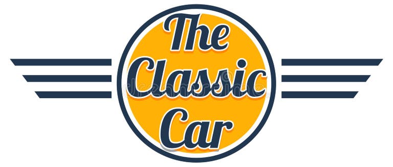 Classic Car Typography Design Stock Vector - Illustration of blank ...