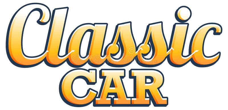 Classic Car Typography Design Stock Vector - Illustration of element ...