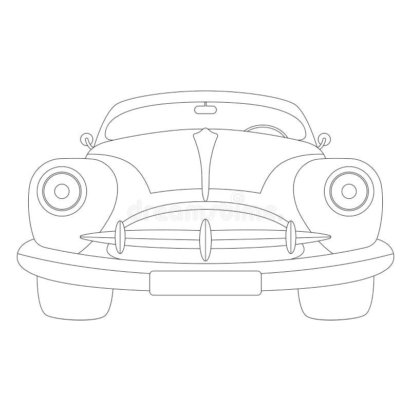 Classic Car, Vector Illustration, Lining Draw Stock Vector ...