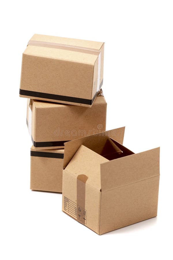 Classic cardboard boxes stock photo. Image of cardboard - 129079400