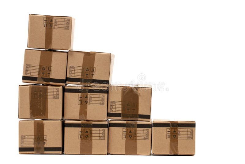 Classic cardboard boxes stock image. Image of paper - 129078715