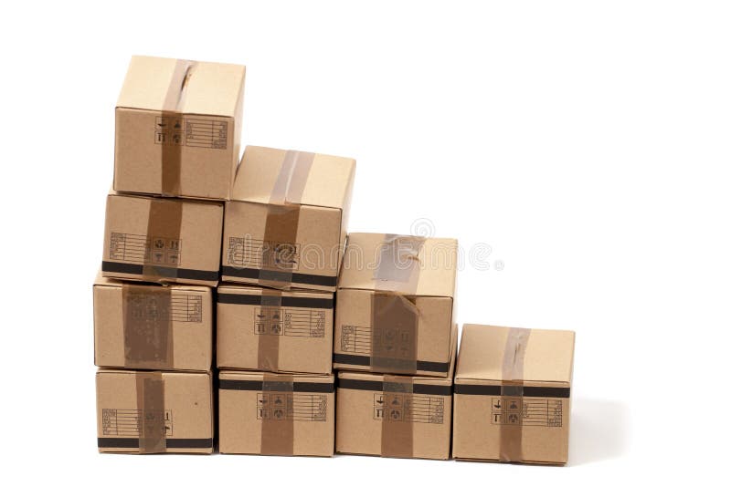 Classic cardboard boxes stock image. Image of merchandise - 129080157