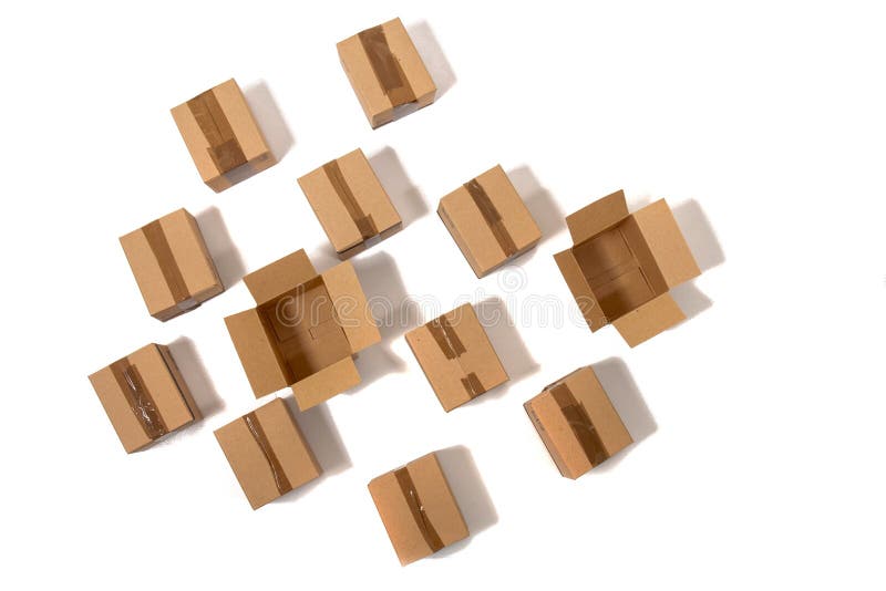 Classic cardboard boxes stock photo. Image of cardboard - 129079400