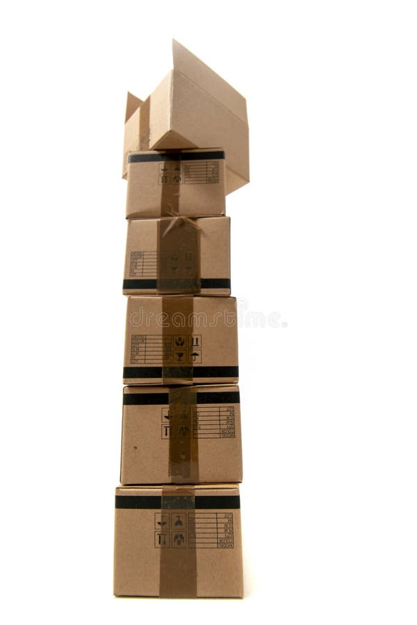 Classic cardboard boxes stock photo. Image of cardboard - 129079400