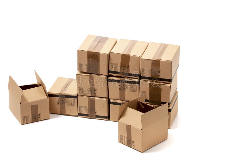 Classic cardboard boxes stock image. Image of cardboard - 129079851