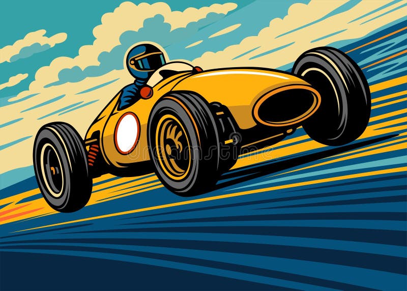 Classic Cars Race Pop Art Design Vector Stock Vector - Illustration of ...