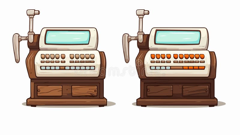Classic Cash RegisterDrawing Stock Vector - Illustration of tool, retro ...