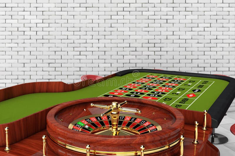 Classic Casino Roulette Table with Chairs. 3d Rendering Stock ...