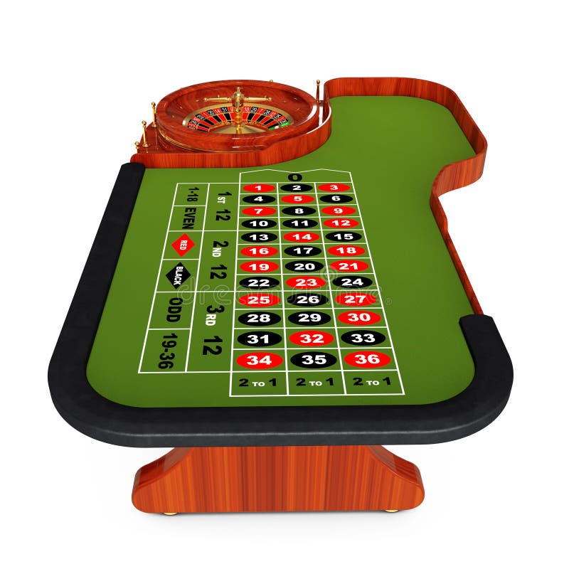 Classic Casino Roulette Table with Chairs. 3d Rendering Stock ...