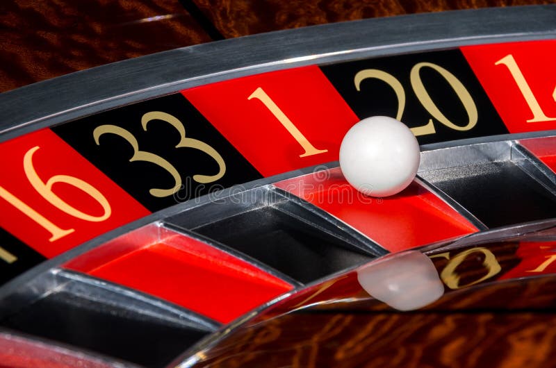 Classic Casino Roulette Wheel with Red Sector One 1 Stock Photo - Image ...