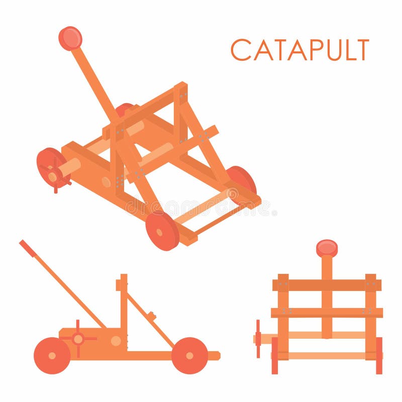 Classic Catapult Colored and Multiple Views. Stock Vector ...
