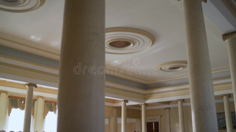 Ceiling, Columns, Retro Style Balcony. Classic Ceiling Design. Old ...