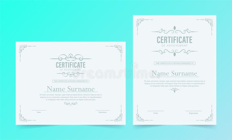 Classic Certificate Award Design Template Stock Illustration ...