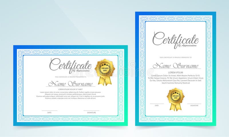 Classic Certificate with Frame Design Stock Vector - Illustration of ...