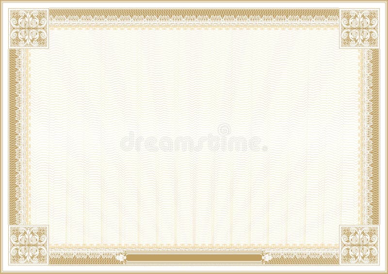 Classic Certificate Frame Horizontal Golden Stock Illustration ...