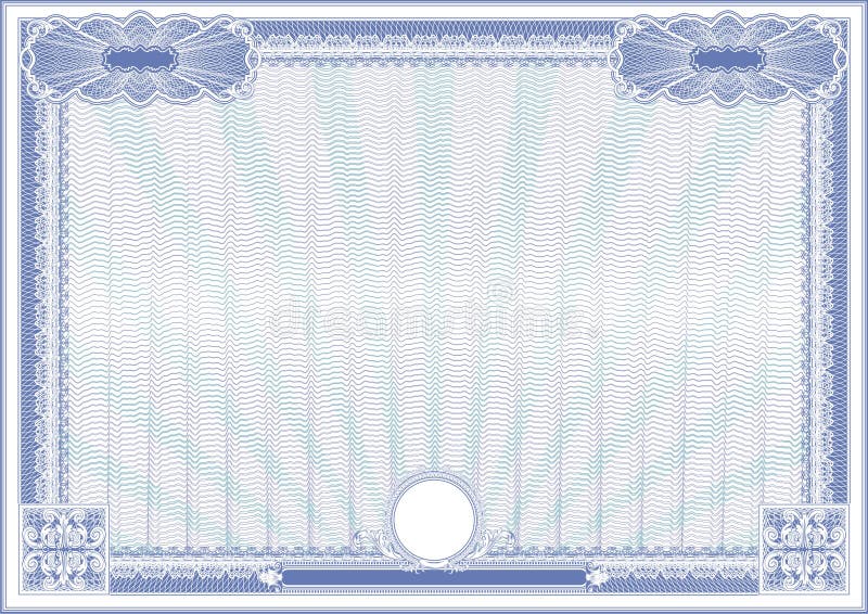 Classic Certificate Frame Horizontal with One Seal Blue Stock ...