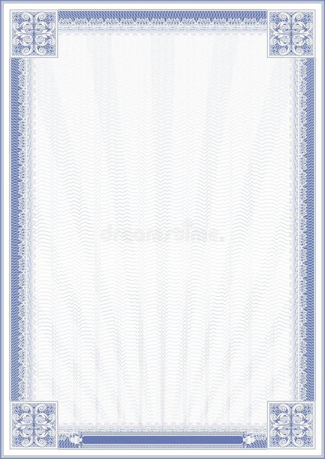 Classic Certificate Frame Vertical Blue Stock Illustration ...