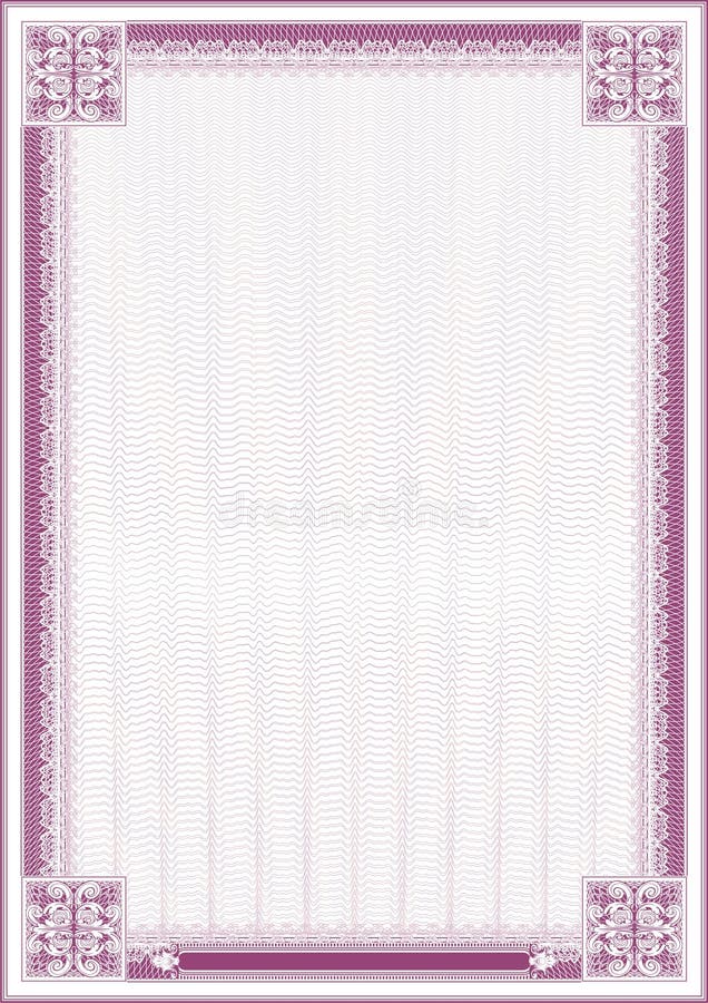 Classic Certificate Frame Vertical Lilac Stock Illustration ...