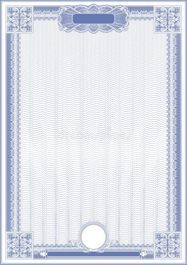 Classic Certificate Frame Vertical Blue Stock Illustration ...