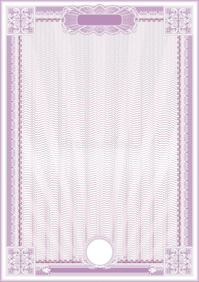 Classic Certificate Frame Vertical with One Seal Lilac Stock ...