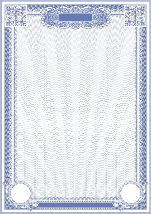 Classic Certificate Frame Vertical with Two Seals Blue Stock ...