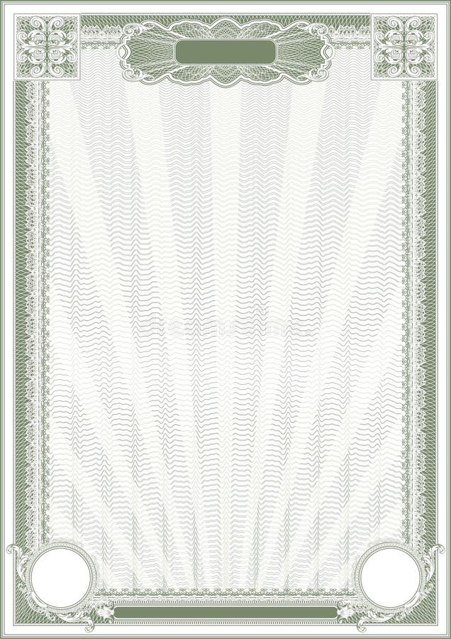 Classic Certificate Frame Vertical with Two Seals Green Stock ...