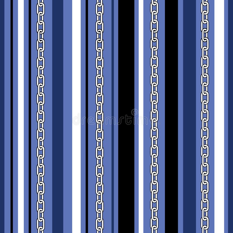 Classic Chains and Vertical Stripes Stripes Vector Seamless Pattern ...